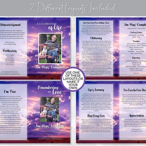 Desert Sunrise Funeral Program, Obituary Template, Celebration of Life ...