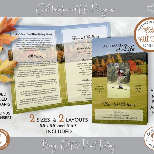 Golf Celebration of Life Invitation - Etsy