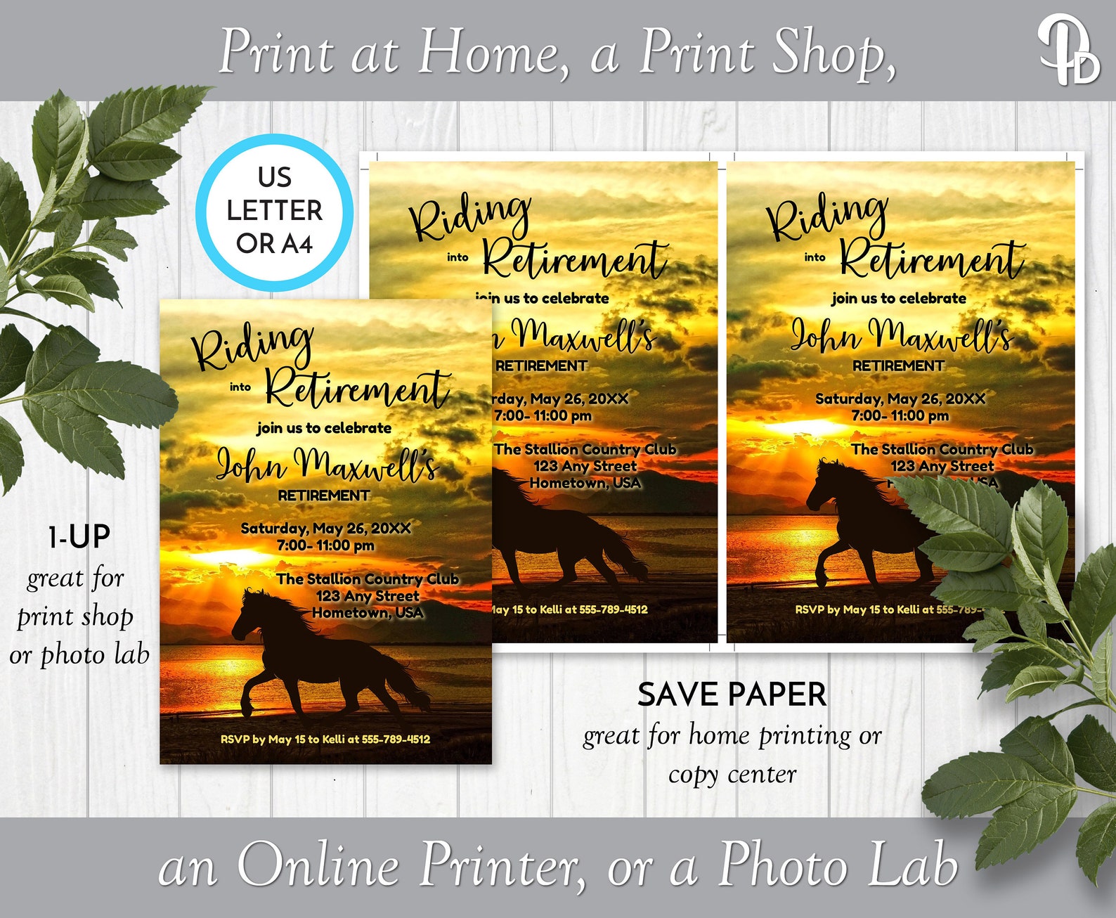 Riding Into Retirement Party Invitation Sunset Retirement | Etsy