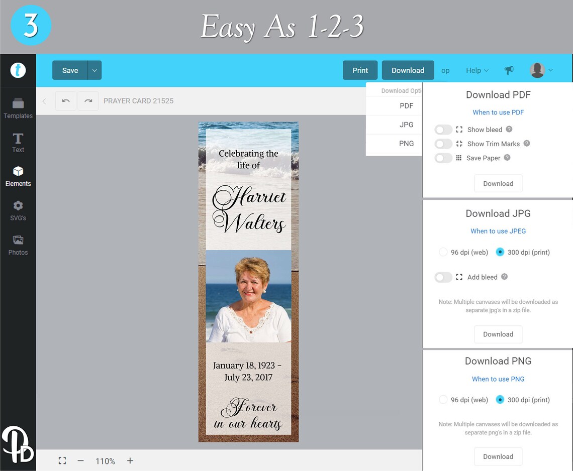 Footprints in the Sand Printable Funeral Bookmark Template - Etsy
