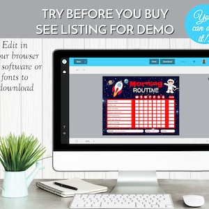 Outer Space Children's Daily Routine Charts, Morning Routine Chart ...