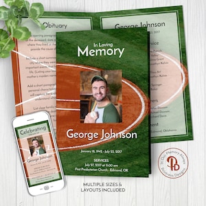 Baseball Fan Funeral Program Template, Obituary/order of Service ...