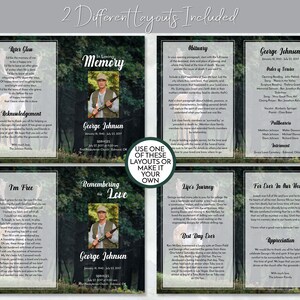 Deer in the Woods Funeral Program Template for Hunter, Obituary ...