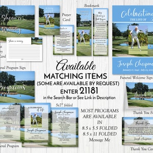 Golf Course Pond Memorial Service Template, Obituary/order of Service ...