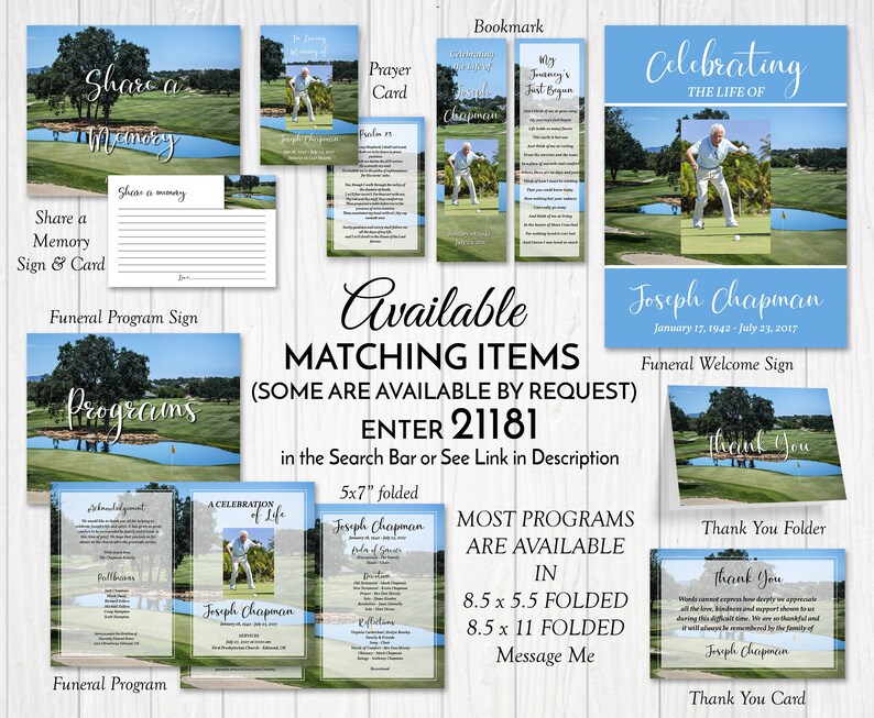 Golf Course Pond Funeral Welcome Sign Celebrating the Life of - Etsy