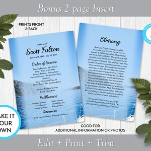 Sailing the Ocean Blue Funeral Program Template - Etsy