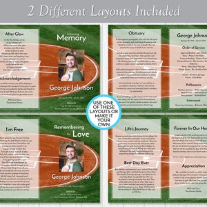 Baseball Fan Funeral Program Template, Obituary/order of Service ...