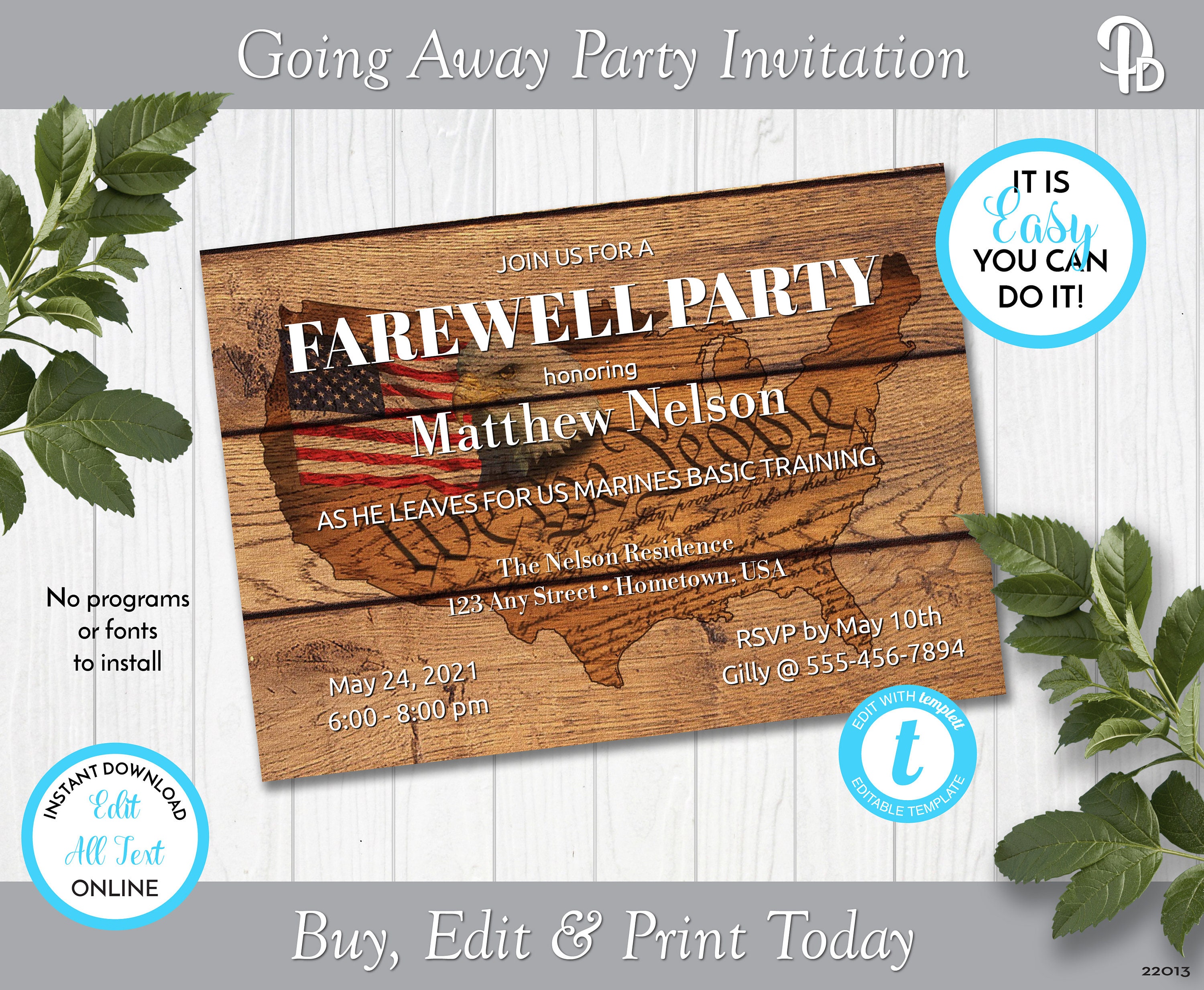 Military Farewell Party Invitation