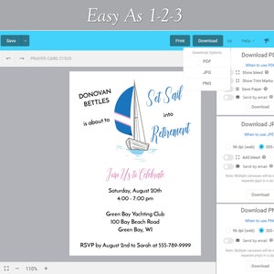 Set Sail Retirement Party Invitation, Retirement Celebration Digital ...