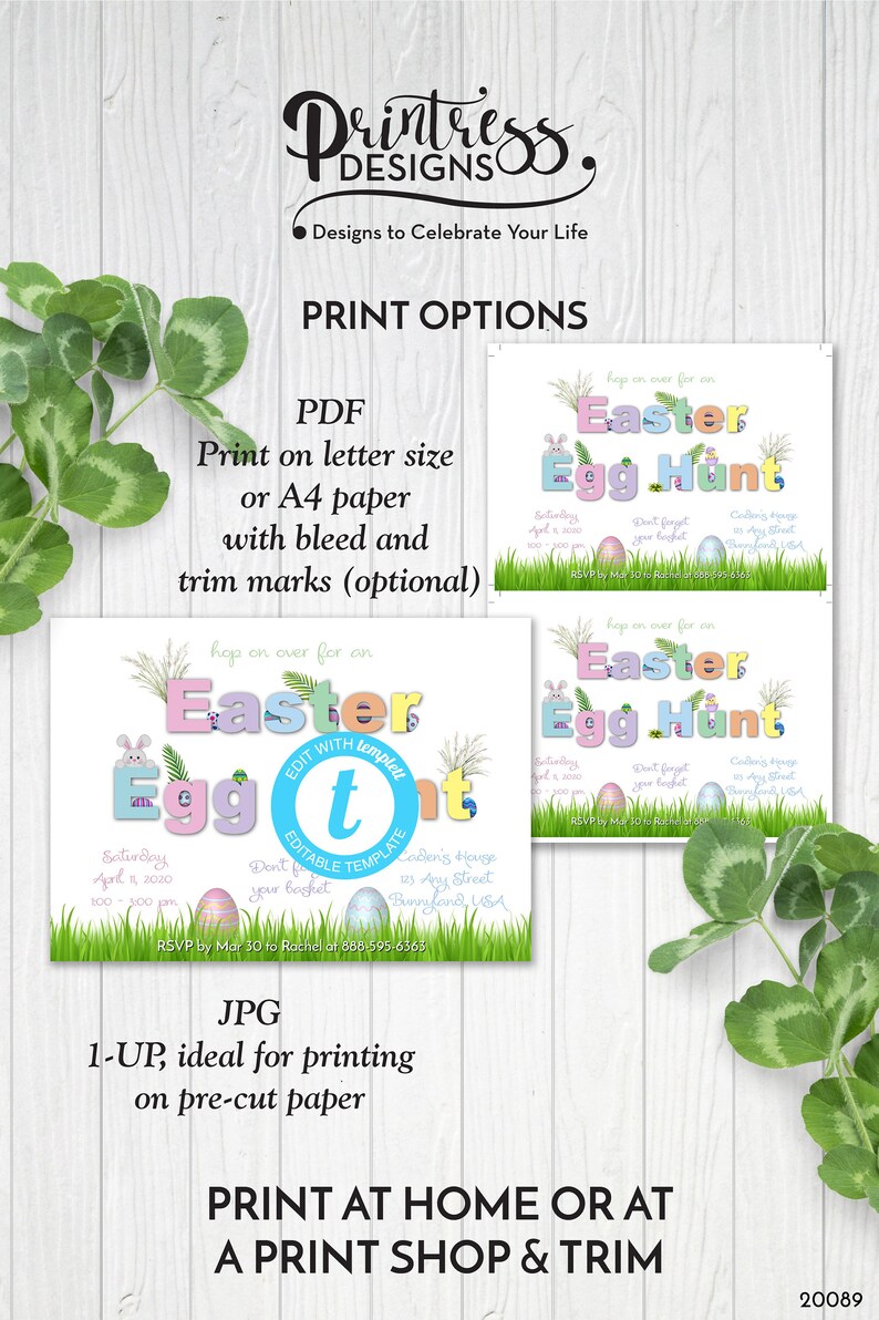 Pastel Easter Egg Hunt Invitation Template Editable Spring - Etsy