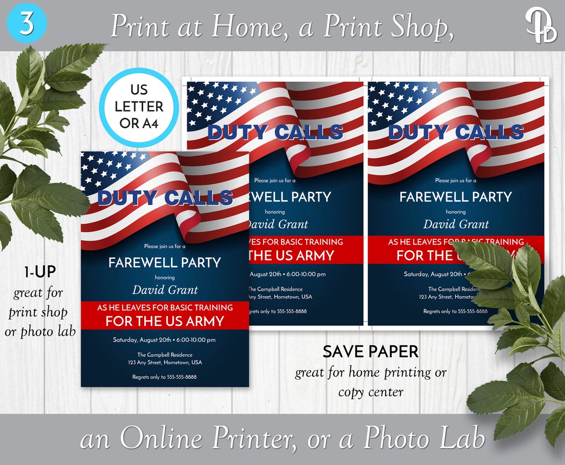 Military Going Away Party Invitation Basic Training Party - Etsy