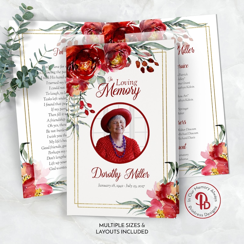 Maroon Funeral Obituary - Etsy