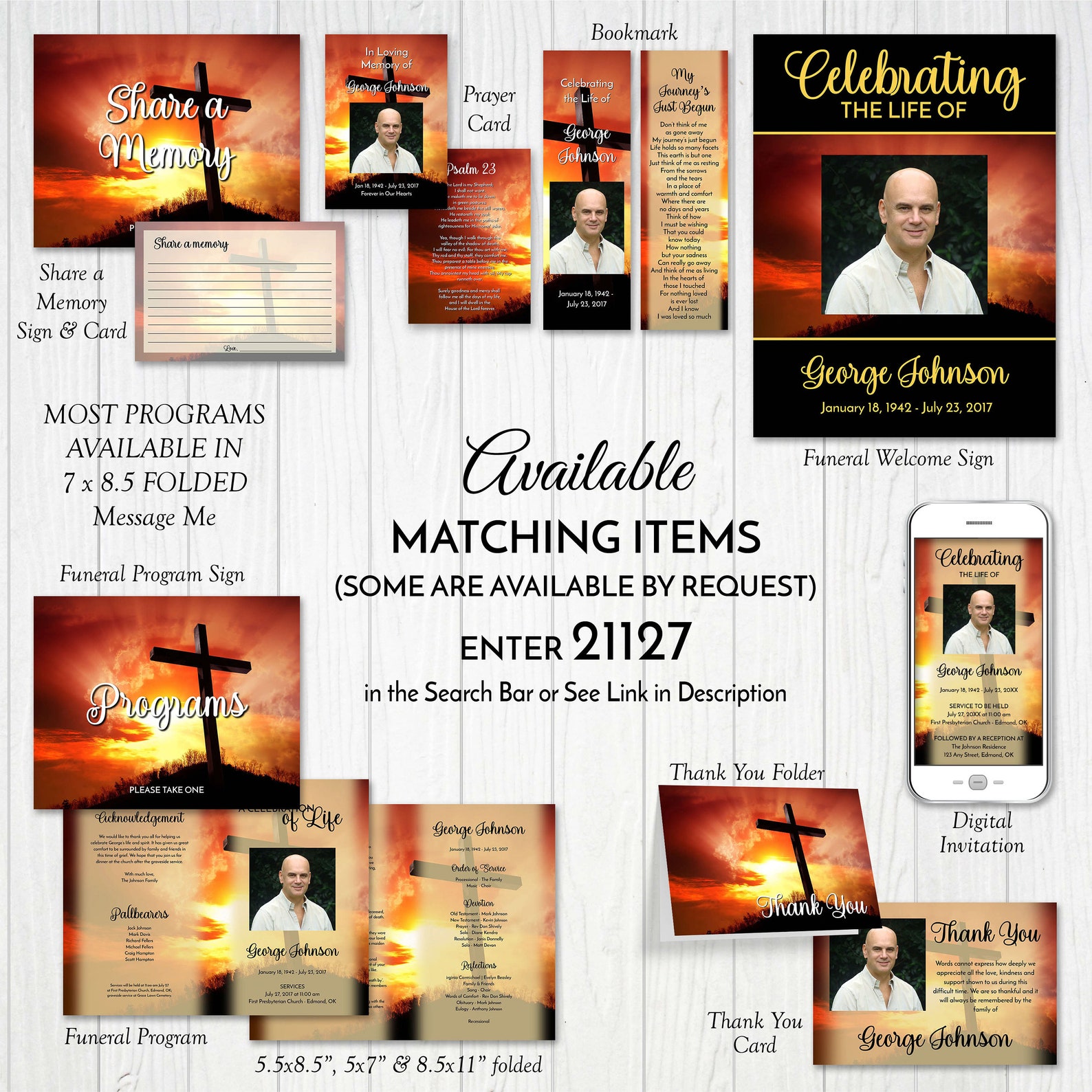 Sunset Cross Funeral Program Template Obituary/order of - Etsy