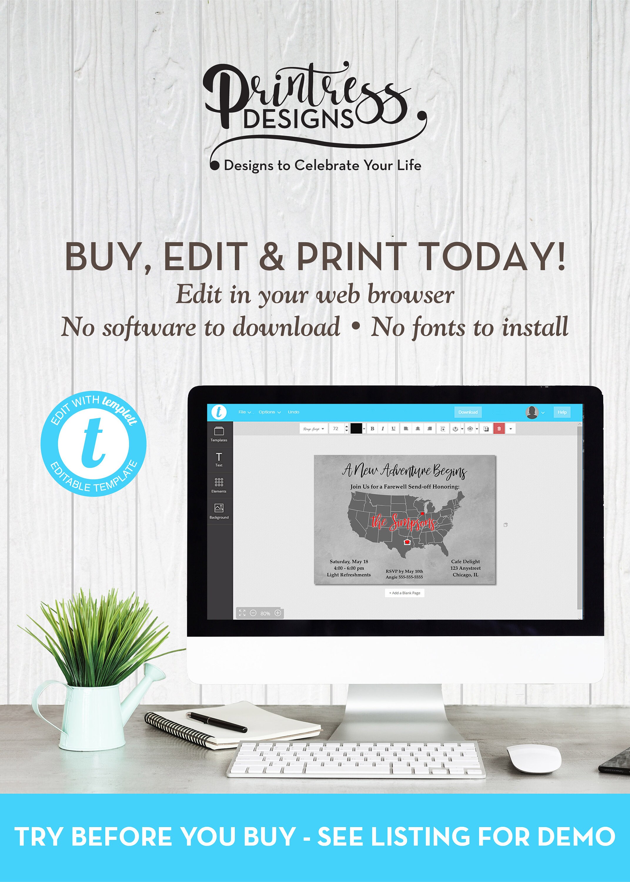 United States Map Going Away Party Invitation Moving Party - Etsy