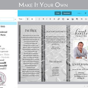 Mechanic's Trifold Funeral Program, Obituary Template, Diamond Metal ...