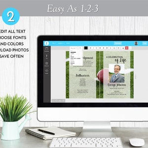 Football Fan Funeral Program Template Obituary/Order of | Etsy