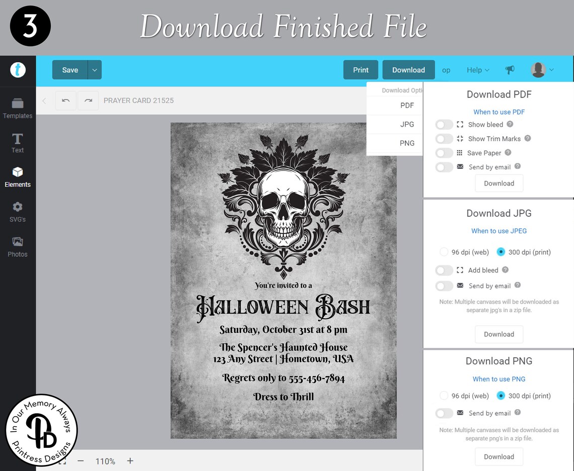 Modern Skull Halloween Party Invitation, Antique Adult Halloween Bash ...