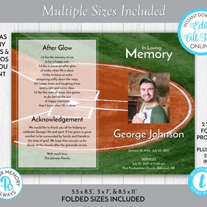Baseball Fan Funeral Program Template, Obituary/order of Service ...