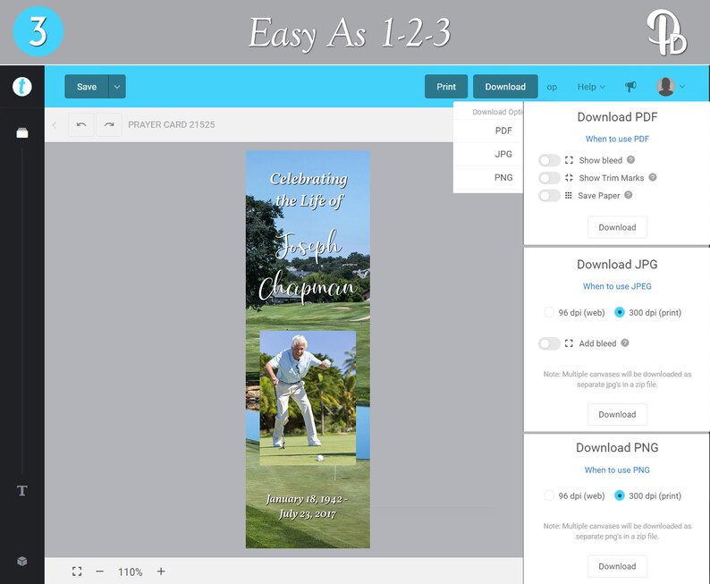 Golfers Memorial Bookmark Template Golf Editable Photo - Etsy