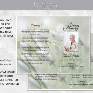 Early Spring Blooms Funeral Program, Obituary Template, Celebration of ...