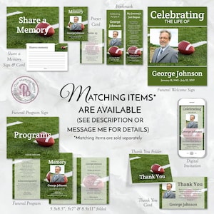 Football Fan Funeral Program Template, Obituary/order of Service ...