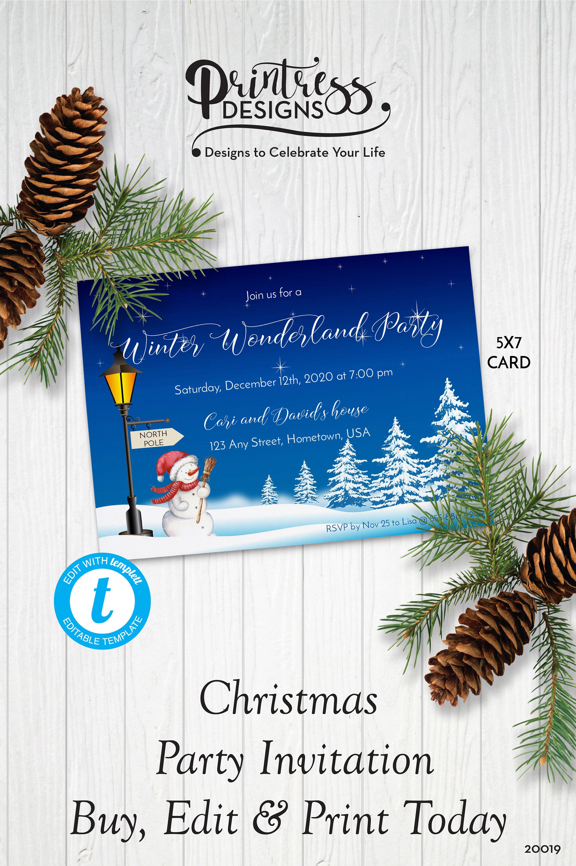Winter Wonderland Christmas Party Invitations