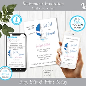Set Sail Retirement Party Invitation Retirement Celebration - Etsy