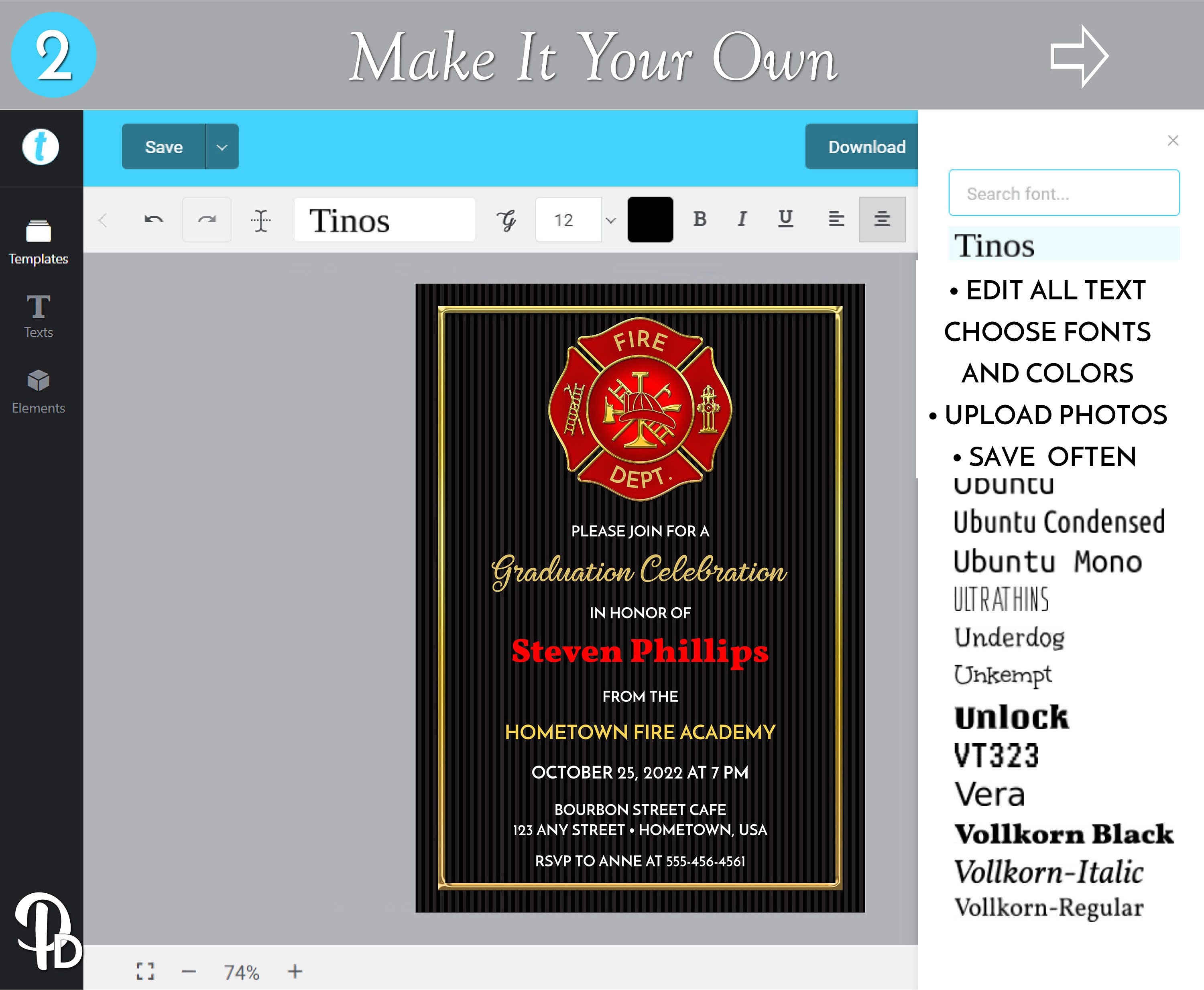 Firefighter Graduation Invitation Template, Graduation Announcement ...