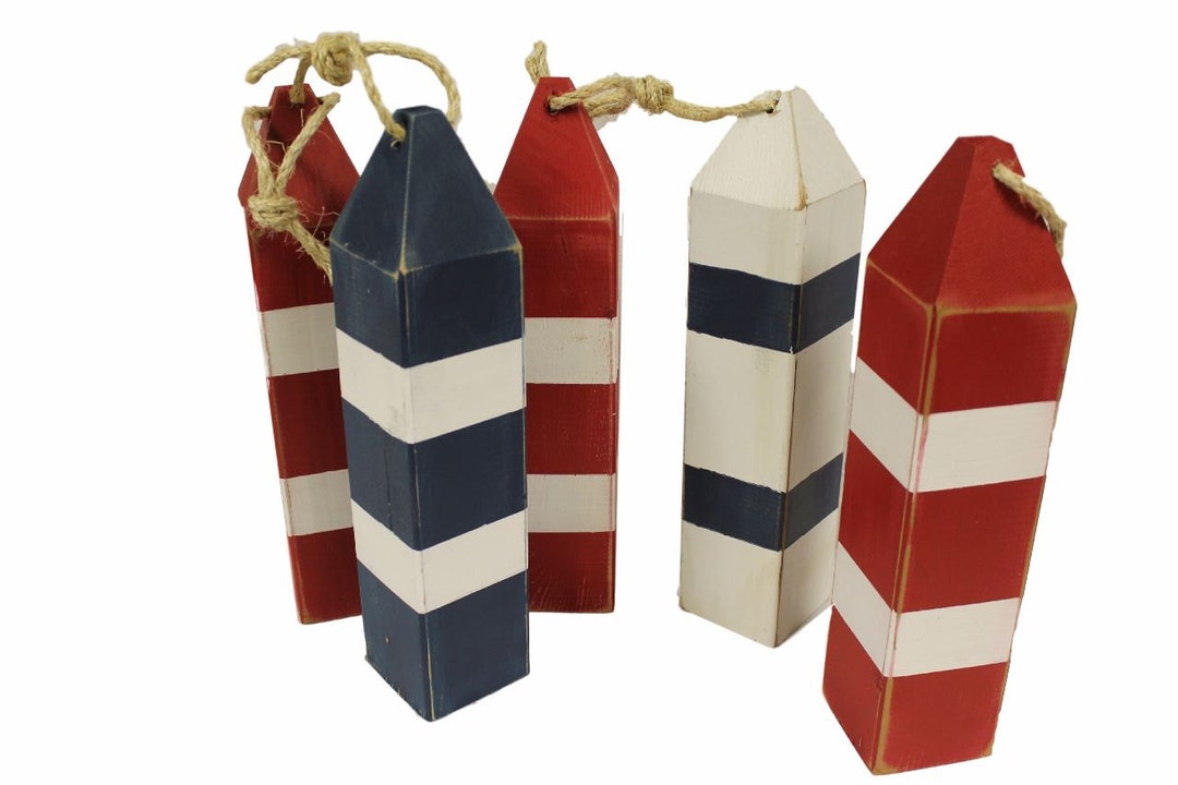 Wooden Buoy, Vintage Style Wooden Fishing Buoy Decoration Nautical ...