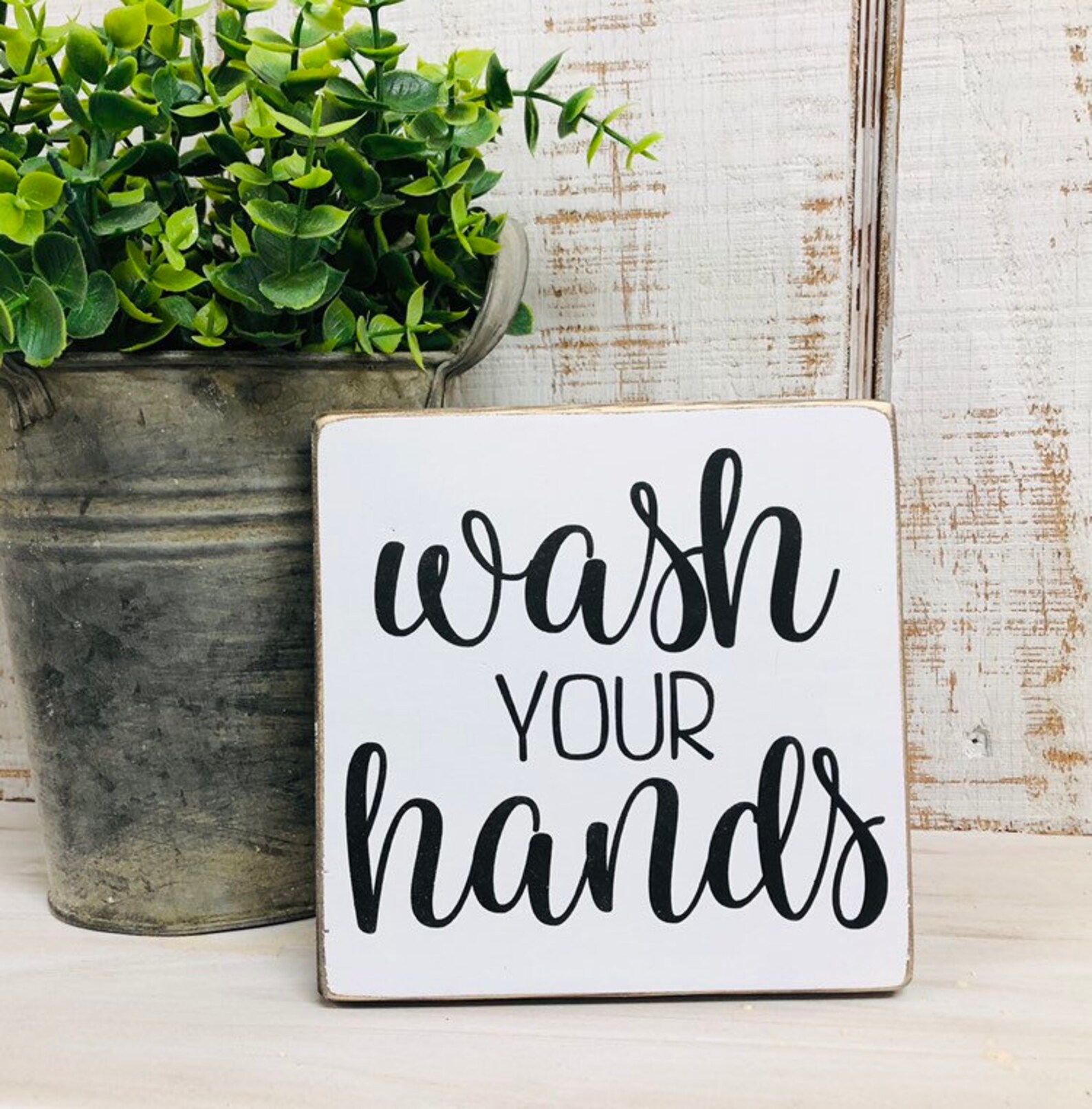 Wash Your Hands Wood Sign Kids Bathroom Sign Farmhouse - Etsy