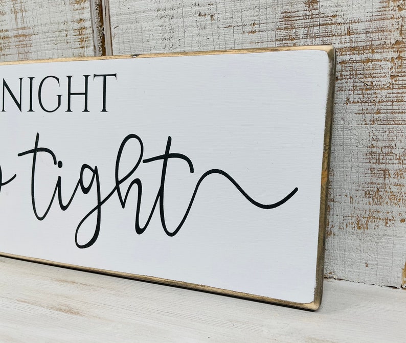 Goodnight Sleep Tight Hand Painted Wood Sign Master Bedroom - Etsy