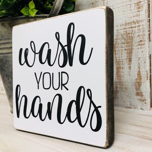 Wash Your Hands Wood Sign - Kids Bathroom Sign - Farmhouse Bathroom ...