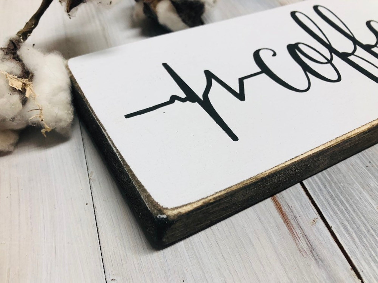 Coffee Heartbeat Sign Coffee Bar Sign Farmhouse Style - Etsy