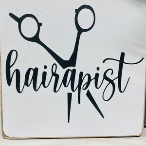 Funny Hair Dresser Salon Decor, Hairapist Wood Sign, Hair Therapist ...