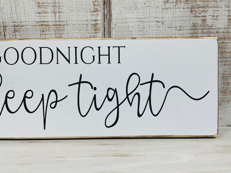 Goodnight Sleep Tight Hand Painted Wood Sign Master Bedroom - Etsy