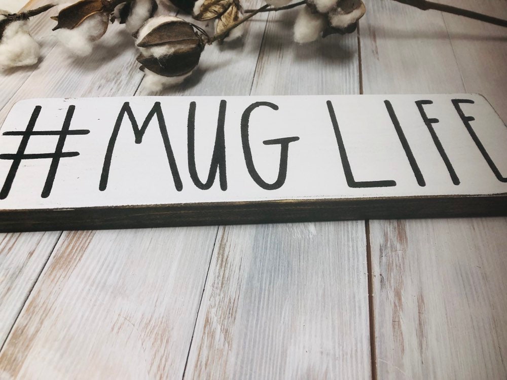Coffee Bar Sign Mug Life Coffee Bar Sign Farmhouse Style - Etsy