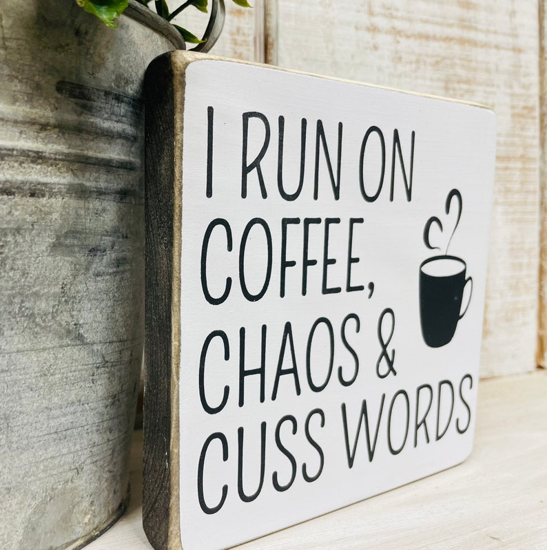 Funny Coffee Bar Sign Farmhouse Kitchen Decor I Run on - Etsy