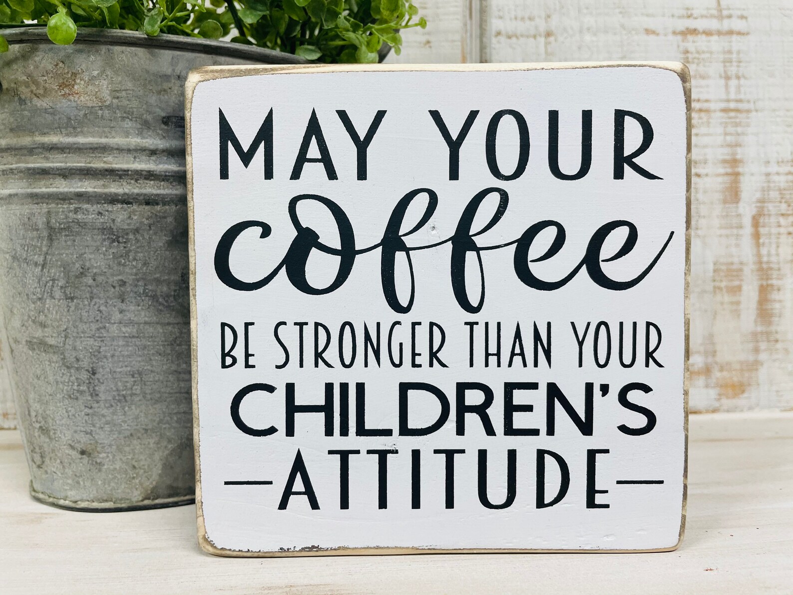 Funny Coffee Bar Wood Sign May Your Coffee Be Stronger Than - Etsy