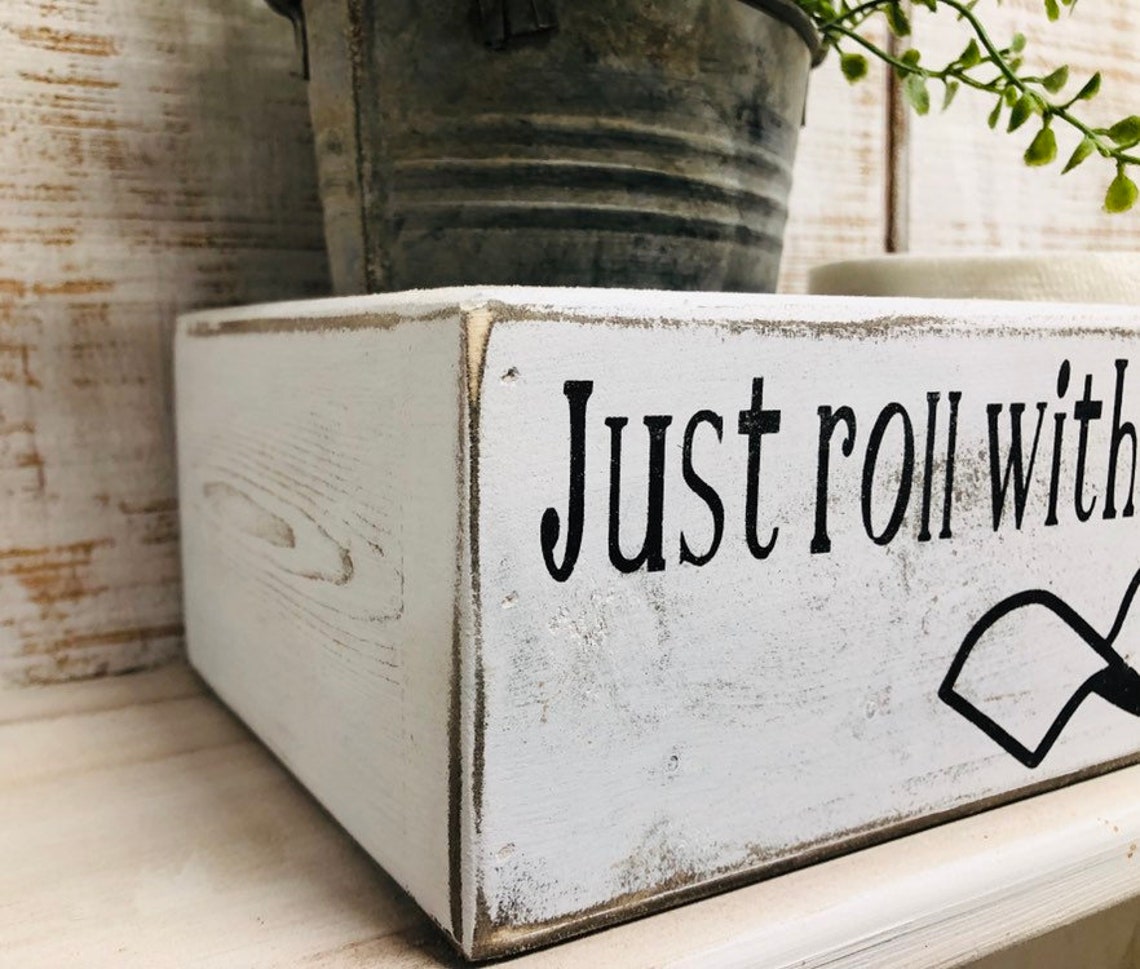 Funny Back of Toilet Box Decor - Toilet Paper Storage Box - Guest ...