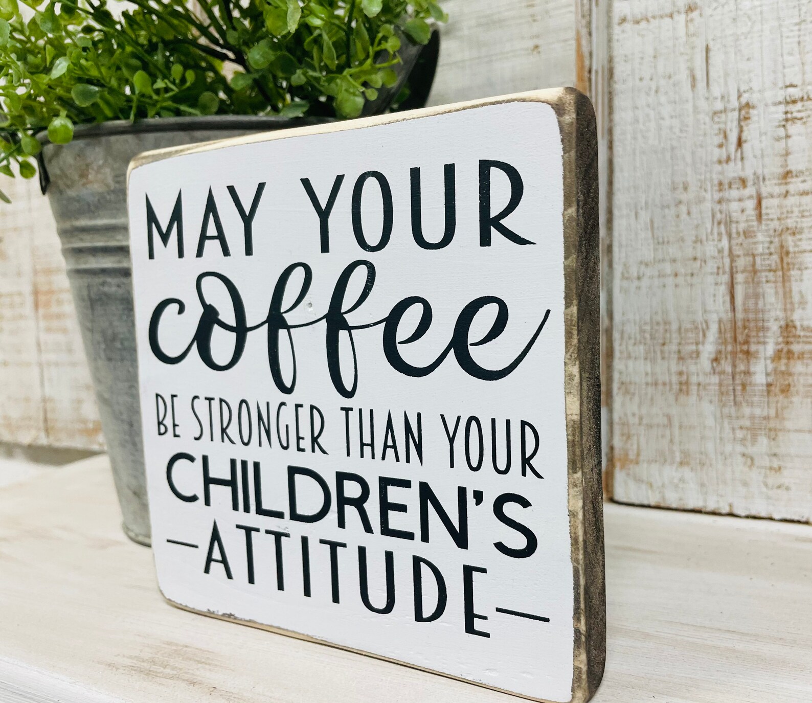 Funny Coffee Bar Wood Sign May Your Coffee Be Stronger Than - Etsy