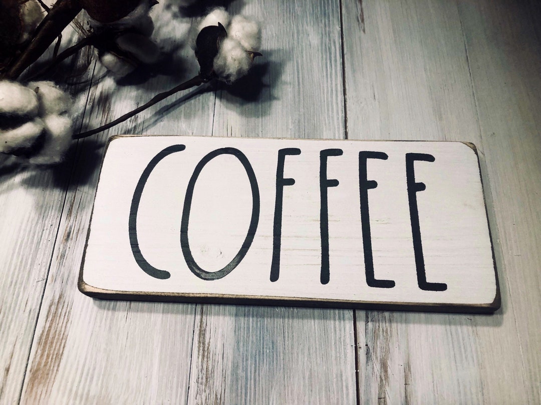 Small Coffee Bar Sign, Black and White Decor, Coffee Station Nook Sign ...