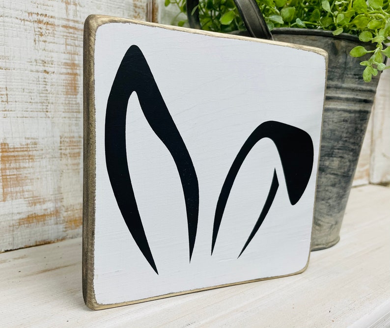 Easter Bunny Ears Wood Sign Simple Signs for Easter Rabbit - Etsy