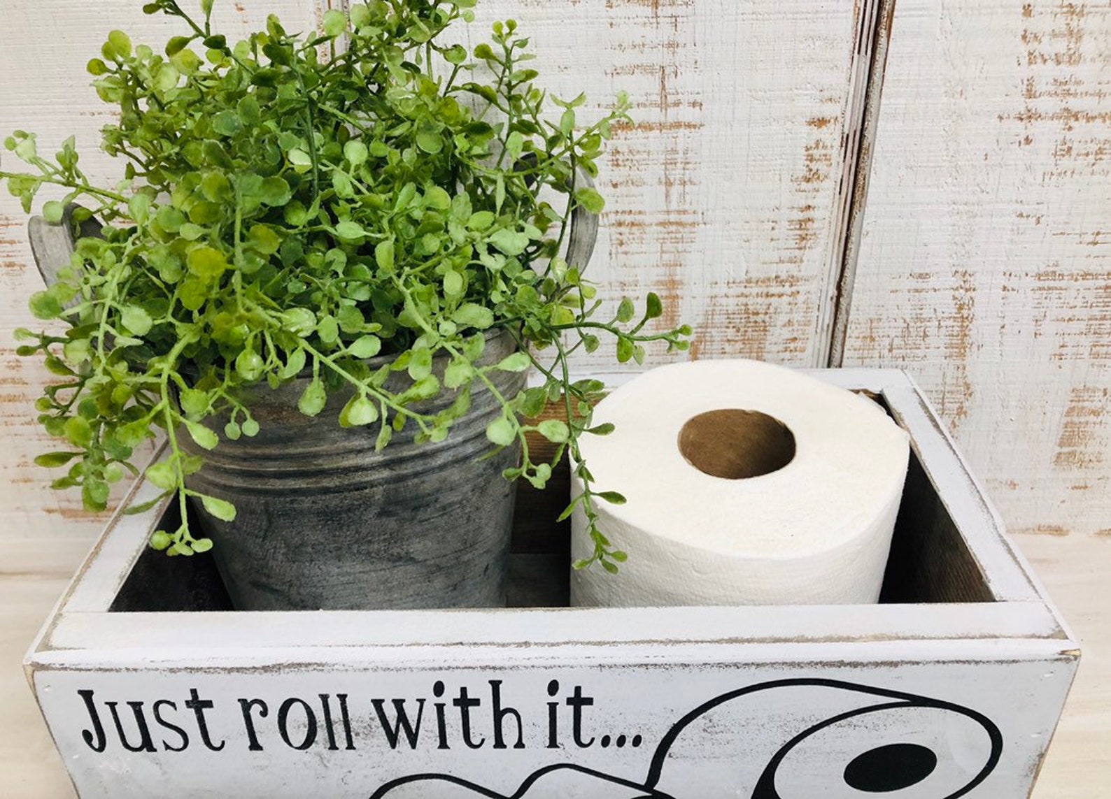 Funny Back of Toilet Box Decor - Toilet Paper Storage Box - Guest ...