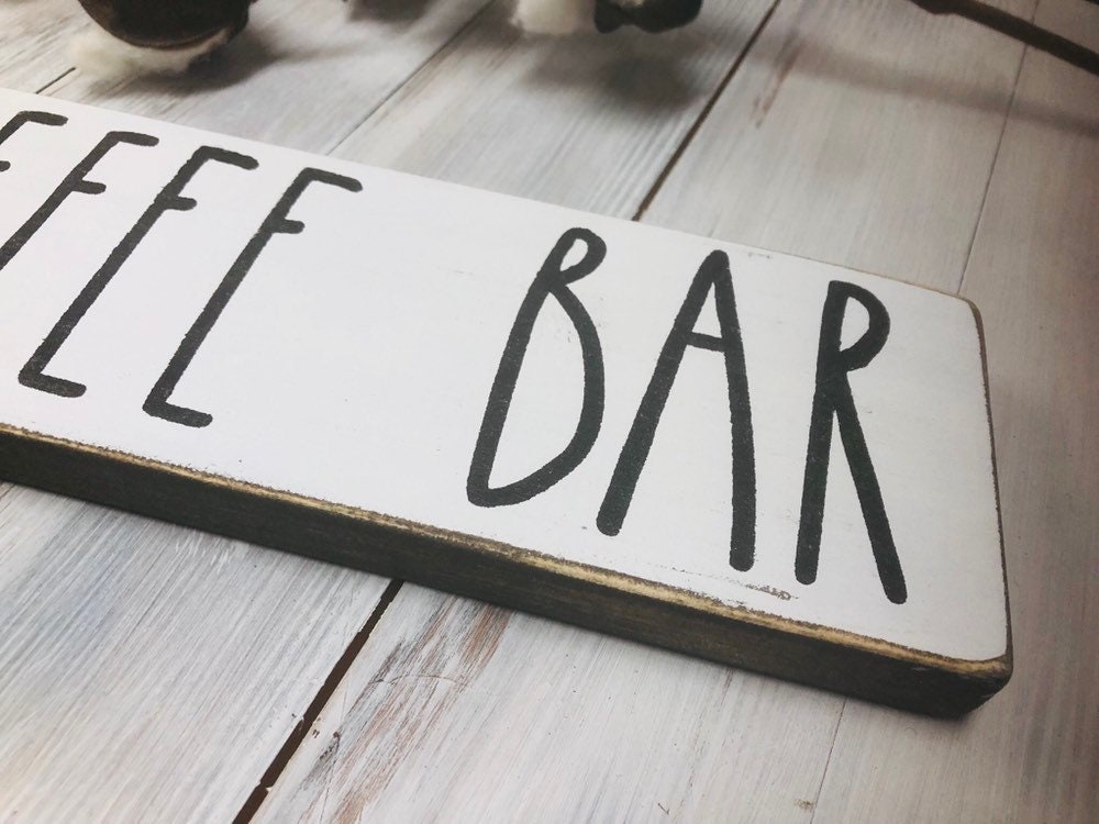 Coffee Bar Hand Painted Wood Sign Kitchen Coffee Decor - Etsy