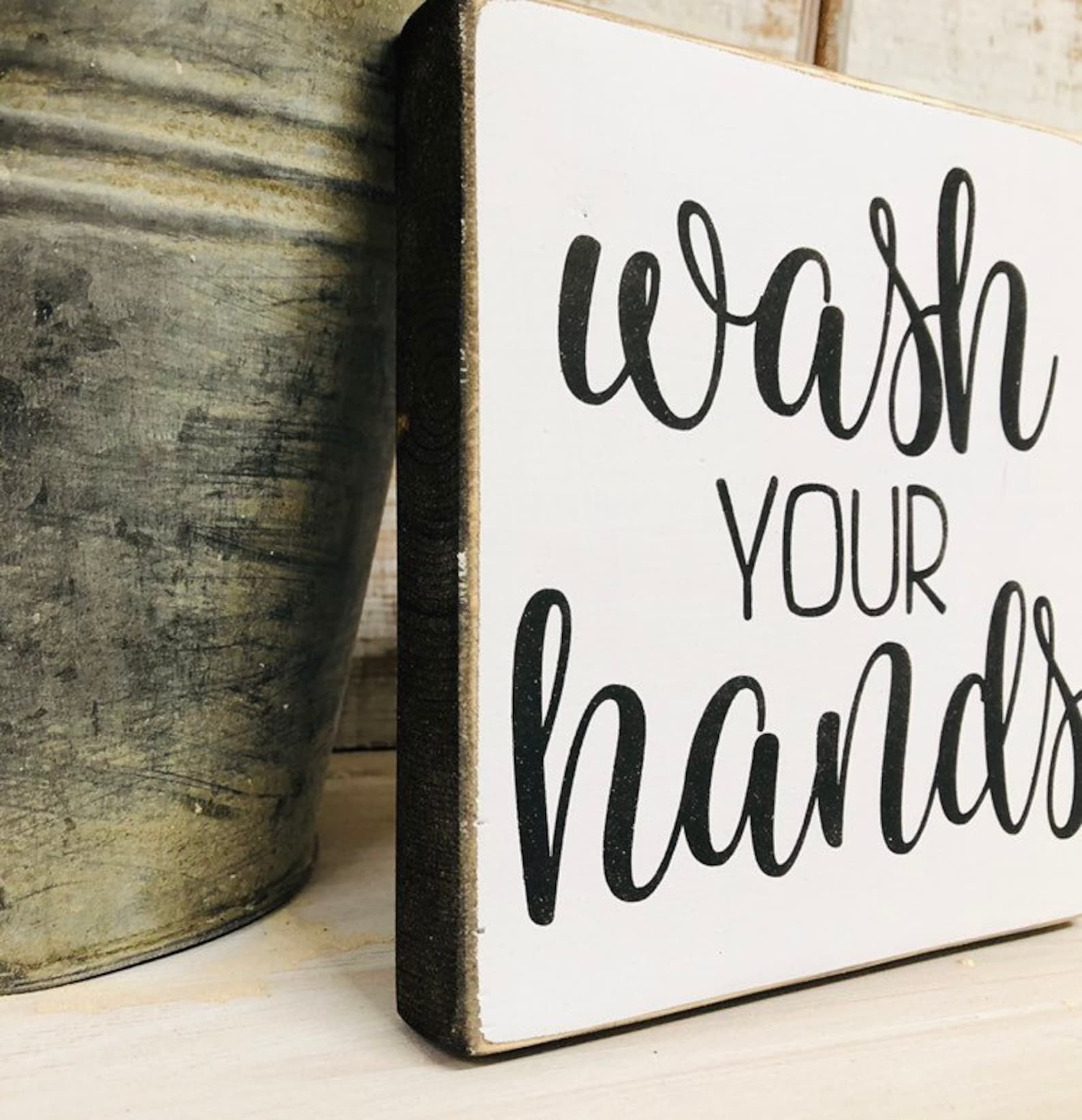 Wash Your Hands Wood Sign Kids Bathroom Sign Farmhouse | Etsy