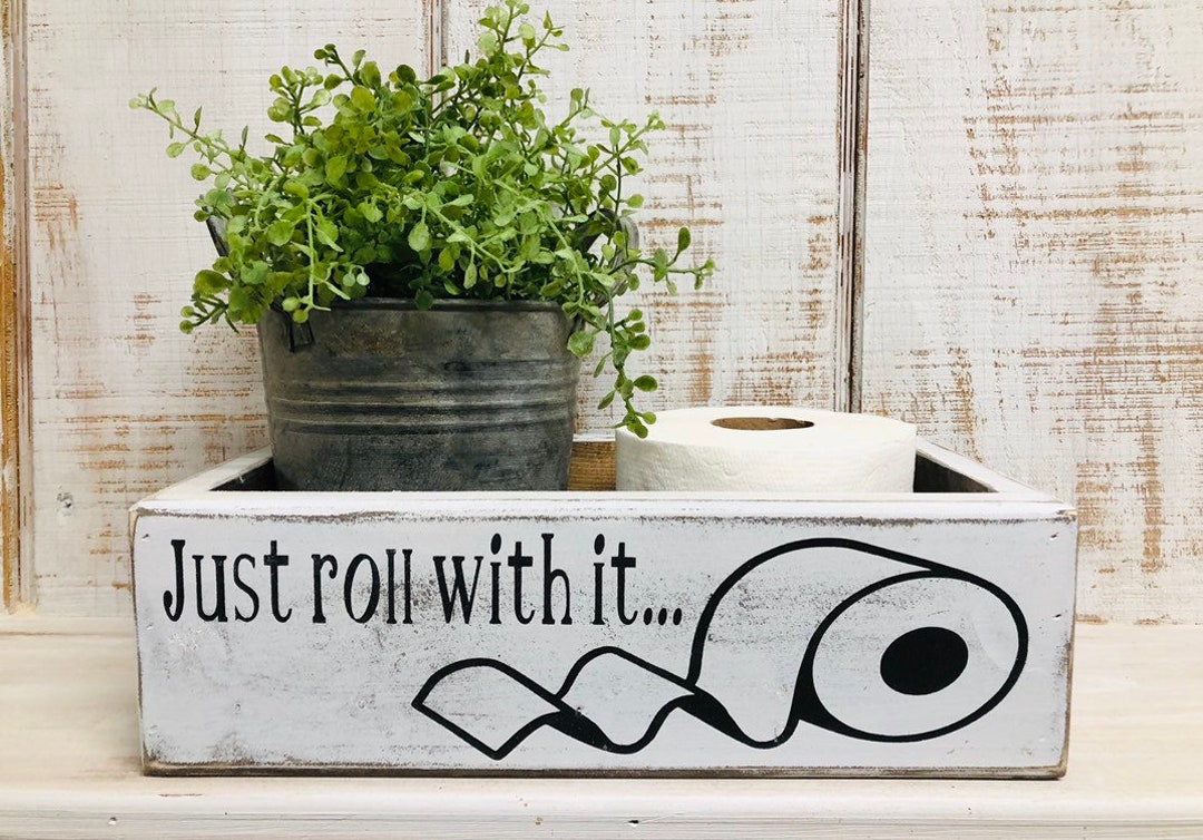 Funny Back of Toilet Box Decor - Toilet Paper Storage Box - Guest ...