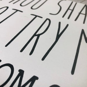 Thou Shalt Not Try Me Wood Sign, Funny Sign for Mom, New Mom, Funny ...