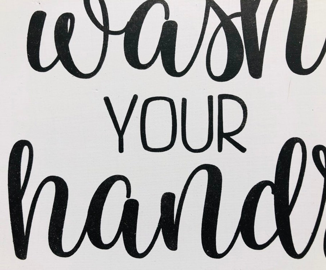 Wash Your Hands Wood Sign Kids Bathroom Sign Farmhouse - Etsy
