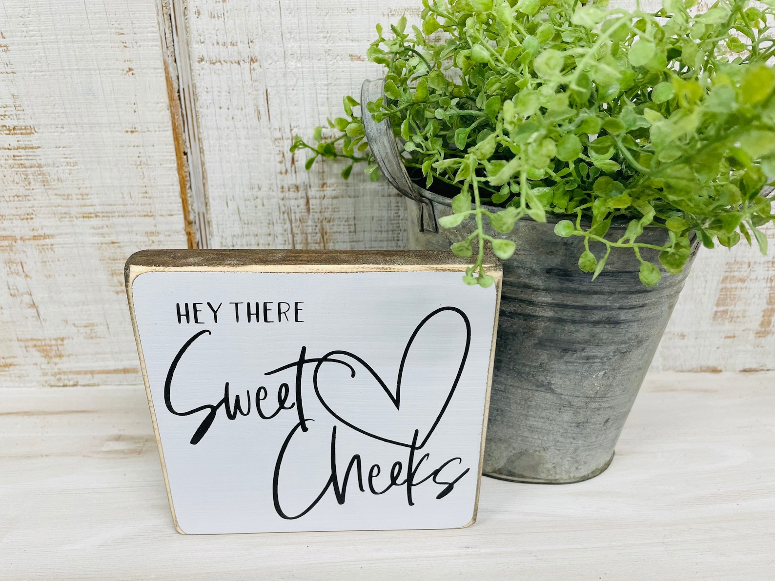 Hey There Sweet Cheeks Hand Painted Wood Sign Funny Bathroom - Etsy