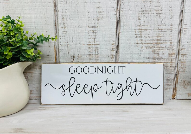 Goodnight Sleep Tight Hand Painted Wood Sign Master Bedroom - Etsy